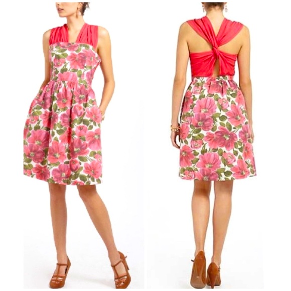Anthropologie | Dresses | Anthropologie Electric Love Light Pink Floral ...